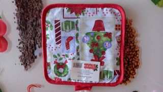 presina da cucina nuova natale rosso bianco cotone