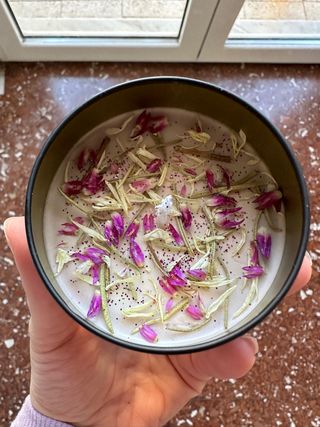 Candela artigianale al profumo di geranio 