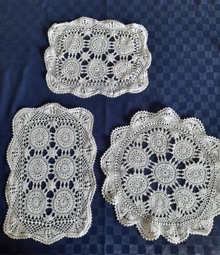 3 centrini pizzo vintage