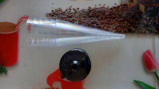 calici flute plastica trasparente nero usati