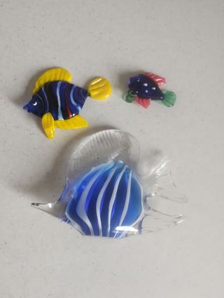 Tre pesci in vetro di Murano Italia