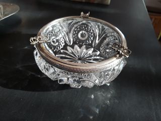 posacenere cristallo e argento