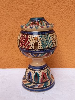 Portacandela etnico composto da due pezzi staccabi