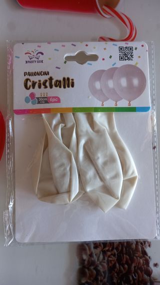 palloncini bianco cristallo nuovi conf 6 pezzi