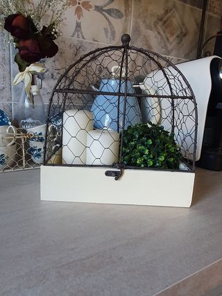 portacandela shabby chic gabbietta decorativa 