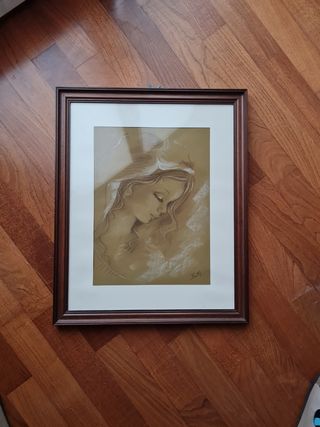 Quadro 45x55 circa disegno a gessetto