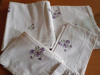 lenzuolo matrimoniale in misto lino Inizi 900