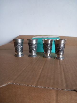 4 Bicchierini in peltro tedeschi