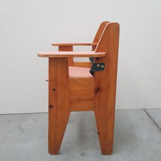 Sedia vintage legno bambino rosa 