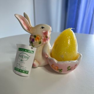 Coniglietto Pasqua porta candela in porcellana