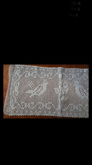 Centro tavola vintage fatto a mano cm.51x26. Nuovo