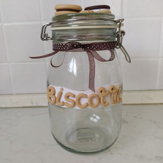 Barattolo porta biscotti decorato a mano 