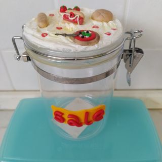 Barattolo porta sale decorato a mano