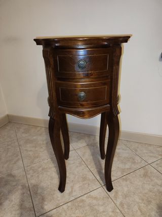 Comodino tavolino tondo in legno