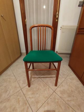 Sedie in legno sedile verde x 6