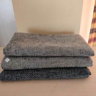 Lotto 3 drappi effetto velluto grigio 