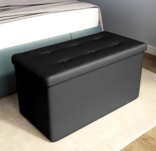 panca pouf contenitore nero 