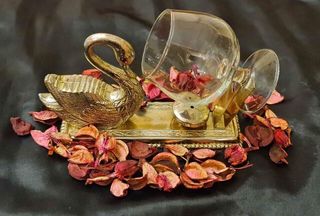 Antico scalda cognac con cigno e snifter balloon 