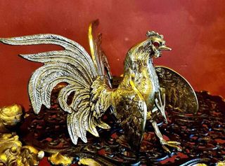 Magnificent rooster gallo scultura in bronzo