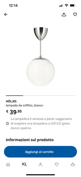 Lampadario a sfera a sospensione 