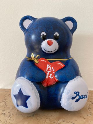 Scatola in metallo orso blu- Nuova 