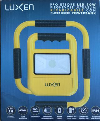 Proiettore Led 10W pieghevole Ricaricabile Luxen