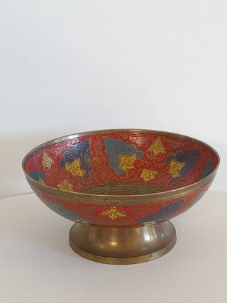 Alzatina in Ottone Cloissoine Vintage India 