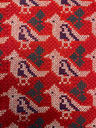 Tovaglia natalizia ricamata a mano 