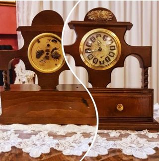 Orologio meccanico peter a corda in legno funziona