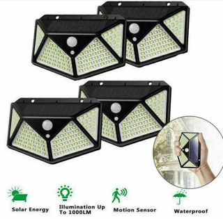 4pcs faretti solare 114led con sensore di moviment