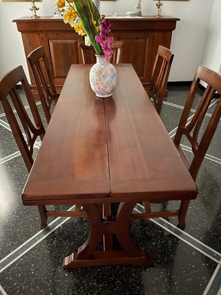 Fratino noce massiccio + 4 sedie