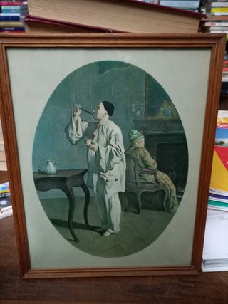 quadro stampa vintage in cornice in legno 