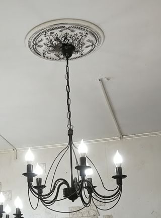 LAMPADARIO MAXI IN FERRO STILE FIAMMINGO 5 LUCI