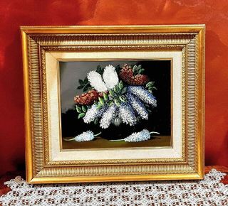 Quadro olio su tela composizione di glicine 