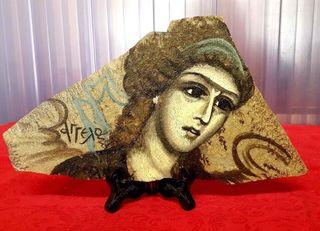 dipinto su pietra con supporto 17x28cm