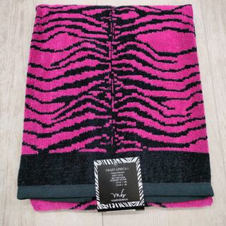 Asciugamani da bagno zebrate nero e fucsia