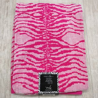 Asciugamani da bagno zebrate bianco e fucsia