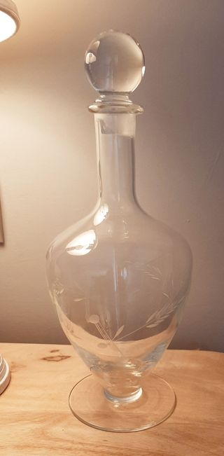 Bottiglia da liquore antica molata a mano