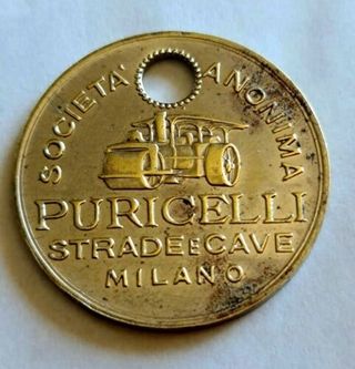 Gettone società anonima puricelli strade e cave Mi