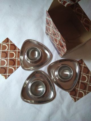 3 portauovo DeAgostini acciaio inox made in Italy 