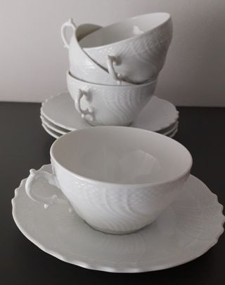 Servito 8 Pz. da Caffellatte Vecchio Ginori Bianco