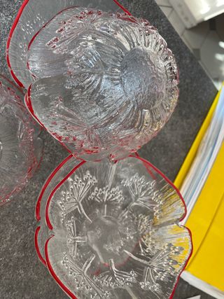 5 contenitori in vetro per macedonia, torta,gela