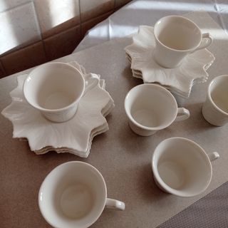 Set 6 Tazzine Caffè con piattino in Porcellana 