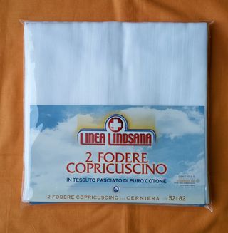 FEDERE GUANCIALE CUSCINO CON ZIP 100% COTONE