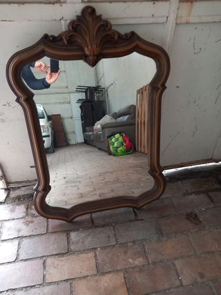 specchio in legno