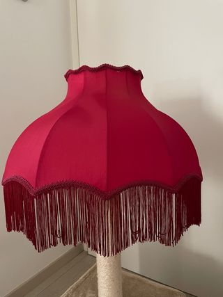 Paralume rosso scuro con frange