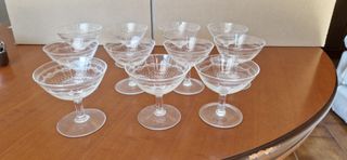 Set coppe di cristallo finemente lavorate 