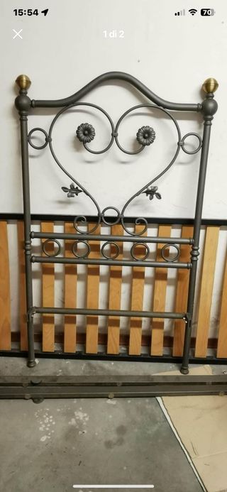 letto  singolo in ferro battuto 