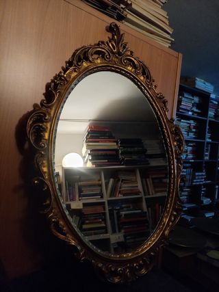 riproduzione specchio vintage in legno ovale