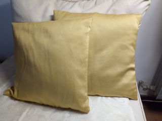 2 Cuscini Dorati in Raso 34cmX33